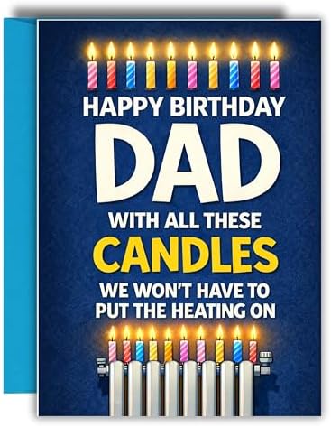 Funny Dad Birthday Card For Dad From Son Daughter Heating Joke Birthday ...