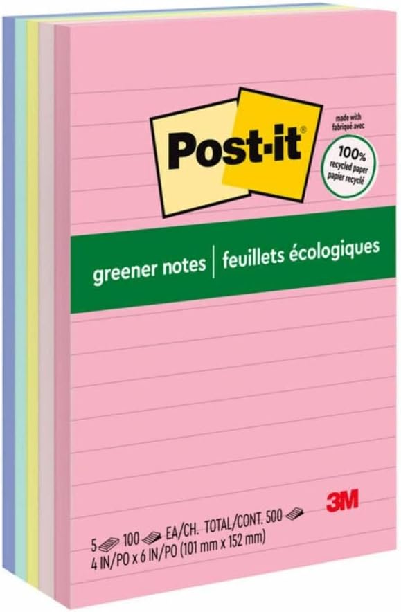 Amazon.com: Post-it® Greener Notes, 4 in. x 6 in., Sweet Sprinkles ...