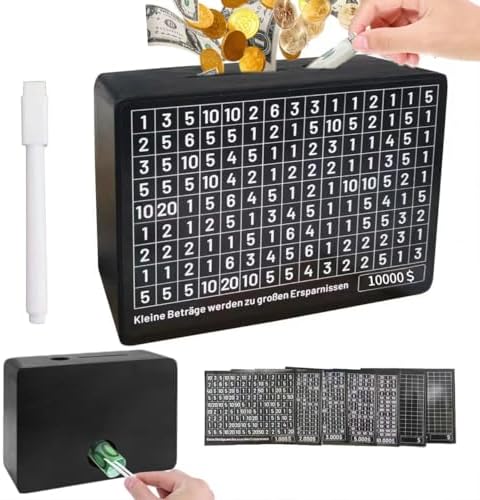 Amazon.com: Saving Money Box Saving 10,000 Challenge Box Wooden Money ...