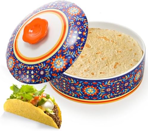 Amazon.com: Noamus Ceramic Tortilla Warmer with Lid, 8.5 Inch ...