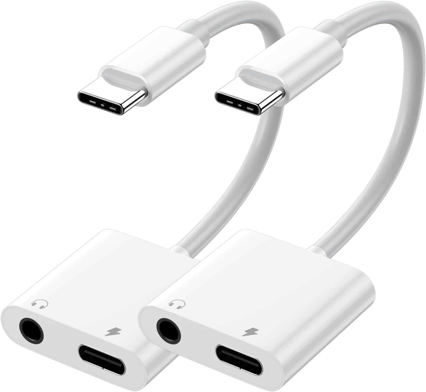 Amazon.com: AreMe USB C to 3.5mm Headphone and Charger Adapter, 2-in-1 ...
