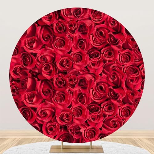 Amazon.com : Baocicco Red Roses Round Backdrops for Photography ...