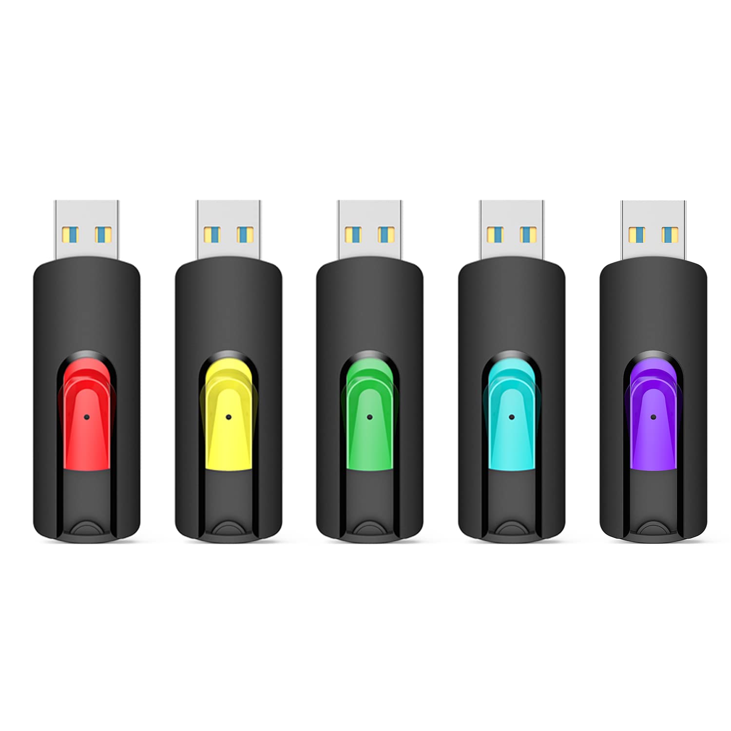 Amazon.com: Aiibe 64GB Flash Drive USB 3.0 5 Pack USB Flash Drive 64GB ...