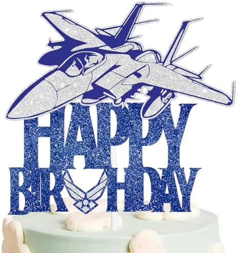 Amazon.com: Aircraft Happy Birthday Cake Decoration Air Force Cake ...