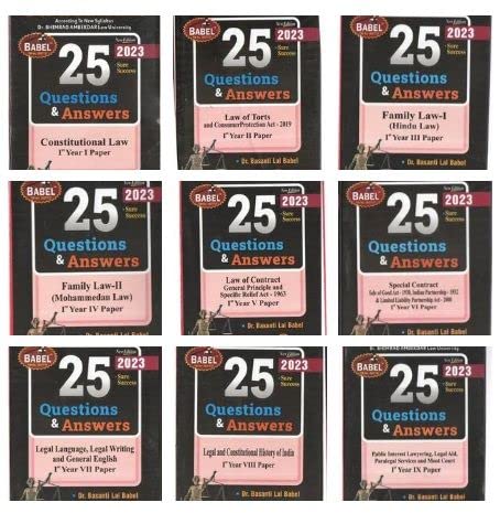 Babel 09 Books Combo Set By Dr. Basanti Lal Babel For LLB First Year ...