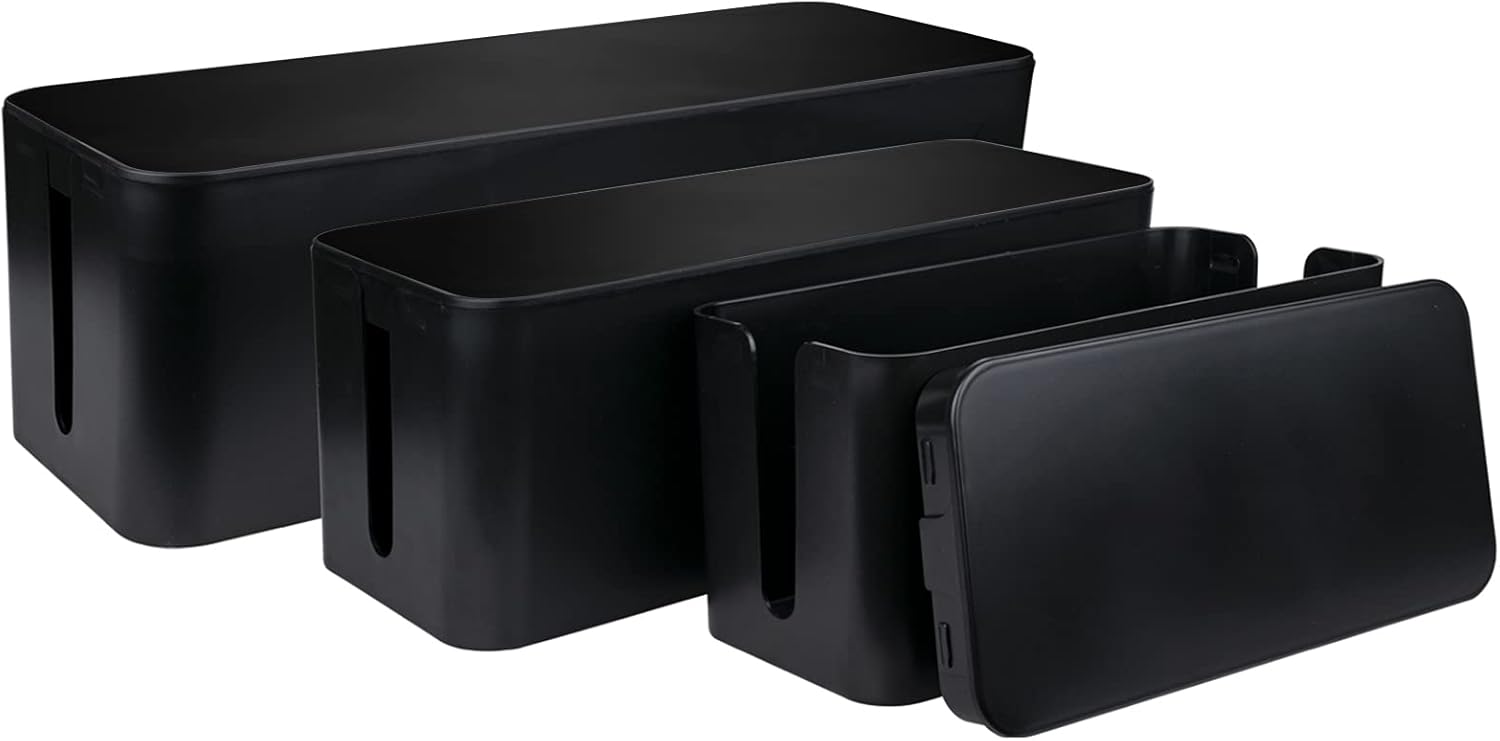 Buy Set of 3 Cable Management Boxes - Black at Ubuy Nepal