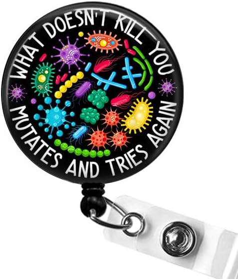 Amazon.com: Funny Badge Reel - What Doesn't Kill You Mutates and Tries ...