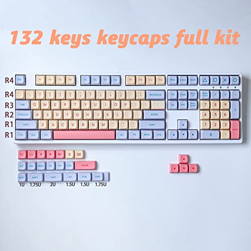 JakeTsai PBT Keycaps,XDA Profile 132 Keys Set Dye Sublimation Keycaps ...