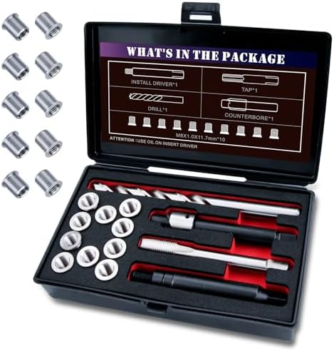 Amazon.com: SENNMONN M8X1.0 Thread Repair Kit with Insert HSS Drill ...