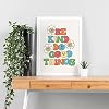 Amazon.com: Retro Poster Wall Art Print, Be Kind Poster, Positive Quote ...