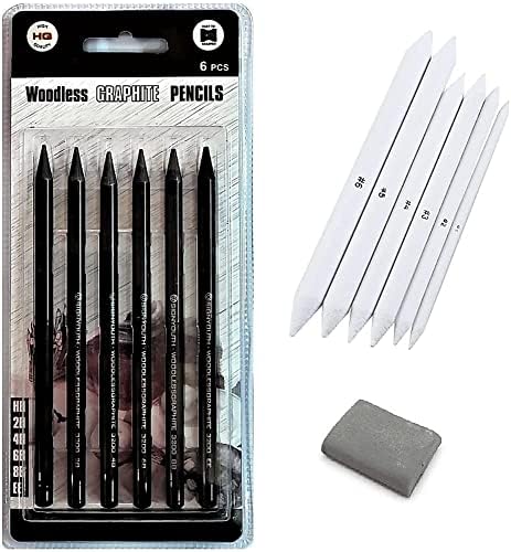 53ARTS Professional Shading/Sketching kit Including Woodless Graphite ...
