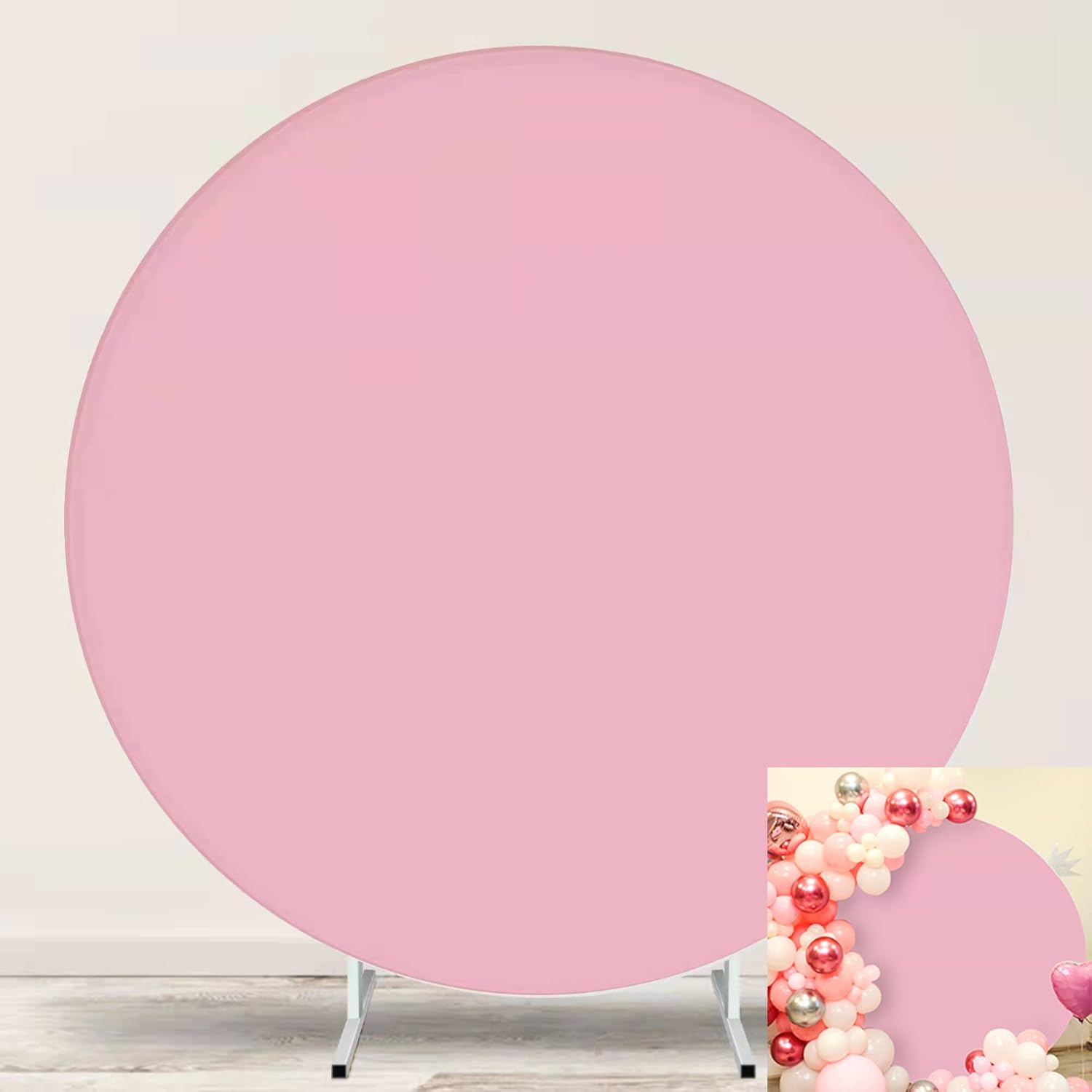 Amazon.com : Jditngp Shrimp Pink Backdrop Pink Round Backdrop Cover 7 ...