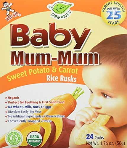 Amazon.com: Hot-Kid Baby Mum-Mum Rice Rusks, Sweet Potato & Carrot, 1. ...