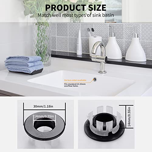XSHAO Pack of 6 Sink Overflow Cover, 6 Colours, Round Decorative Ring ...