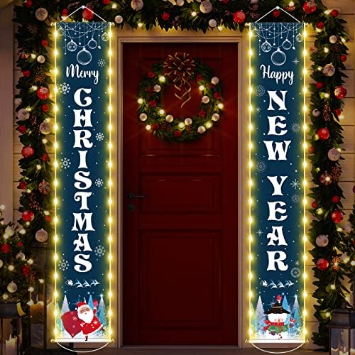 Amazon.com: Christmas Door Cover Decoration Christmas Believe Front ...