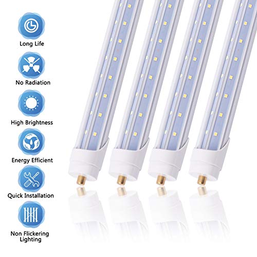 WAHADI 6-Pack 6FT 40W T8 LED Tube Light Daylight White 6000k with Dual ...