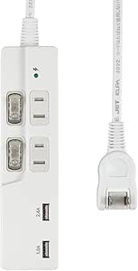 Amazon.co.jp: エルパ(ELPA) SW付USBタップ2P WBK-2232SUA(W) : パソコン・周辺機器