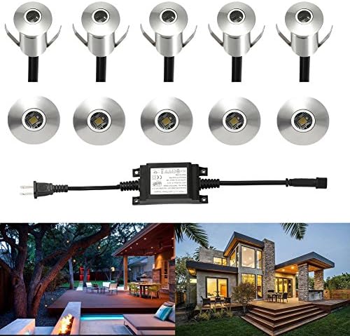 Yescom 10pcs LED Deck Light Kit Waterproof Outdoor Step Stairs Yard ...