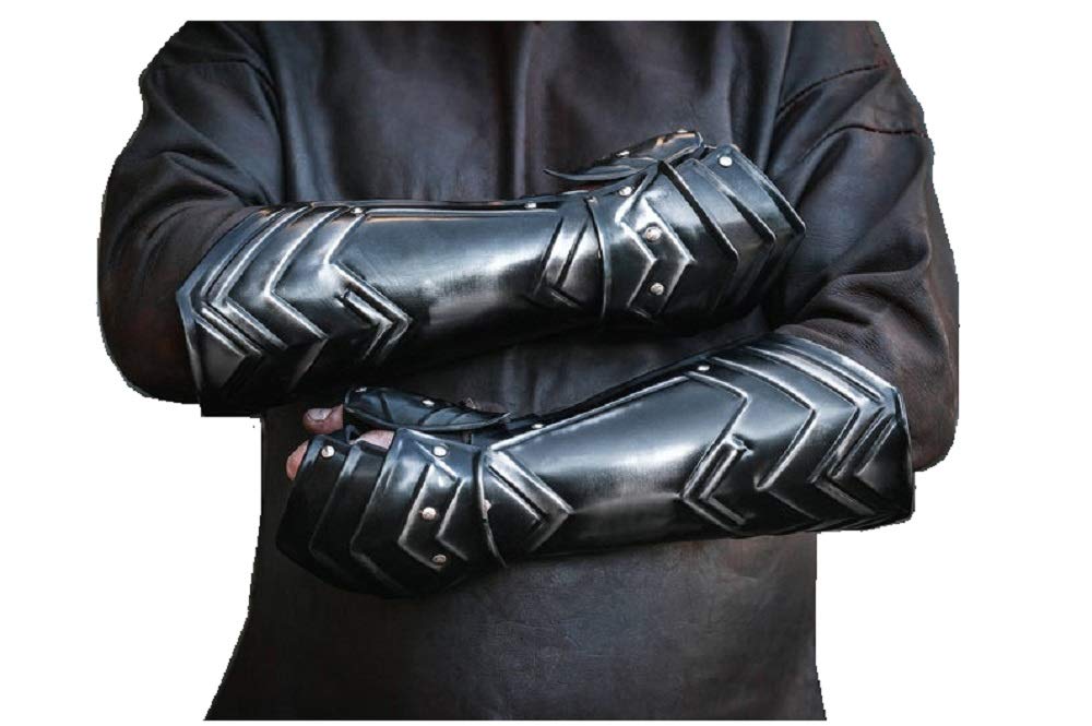 Amazon.com: ANTIQUECOLLECTION Blackened Dwarven Bracers Fantasy Cosplay ...