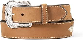 ARIAT - Cinturón de piel genuino para hombre con detalles florales ...