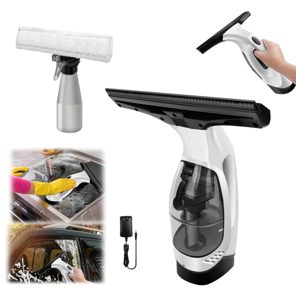 Rechargeable Window Vac,3 in 1 Cordless Window Vacuum Cleaner, Portable ...
