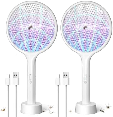 Amazon.com : 2 Pack Electric Fly Swatter 3000V Battery Powered Handheld ...