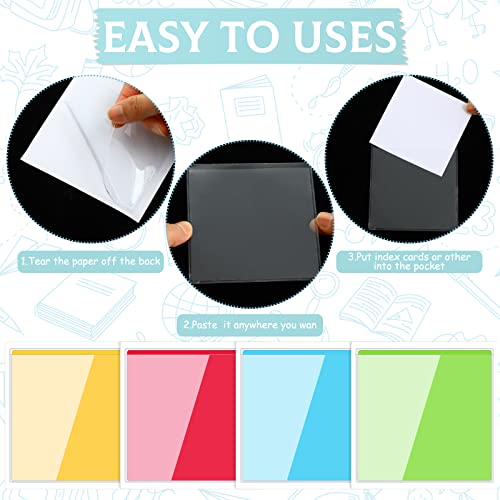 Snapklik.com : 150 Pcs Clear Adhesive Pockets 3.5 X 3.5 Inch Label ...