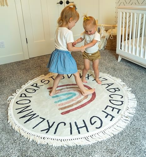 Amazon.com: ABC Rug - 4ft Lovely Boho Rainbow Rug, Kids Rug for ...