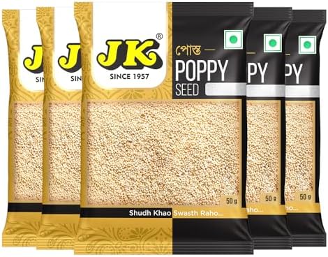 JK Poppy Seed (Posta/Khus Khus), 50g|Premium White Indian Poppy Seeds ...