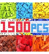 Amazon.com: 1000 Pieces Classic Building Bricks in 15 Popular Colors ...