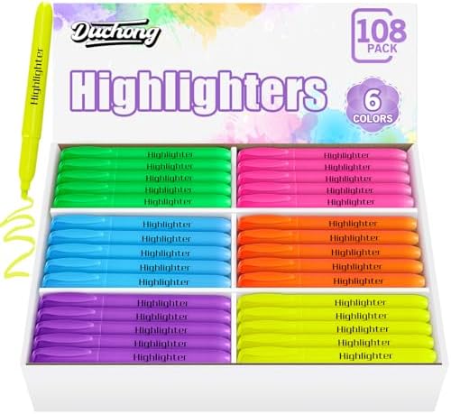 Amazon.com : Duchong 108 Highlighters Bulk, Highlighters Assorted ...