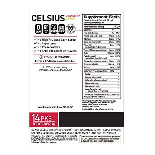 Snapklik.com : CELSIUS On-the-Go Powder Stick Packs, Cranberry Lemon, 0 ...