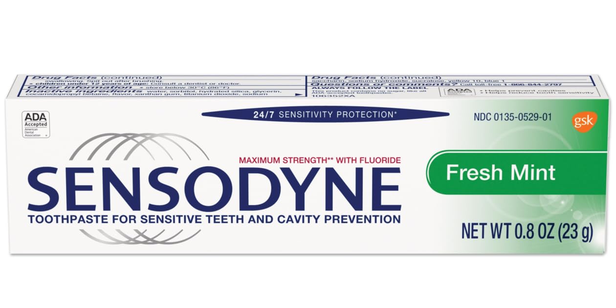Amazon.com: Sensodyne Fresh Mint Sensitive Toothpaste, ADA Accepted ...