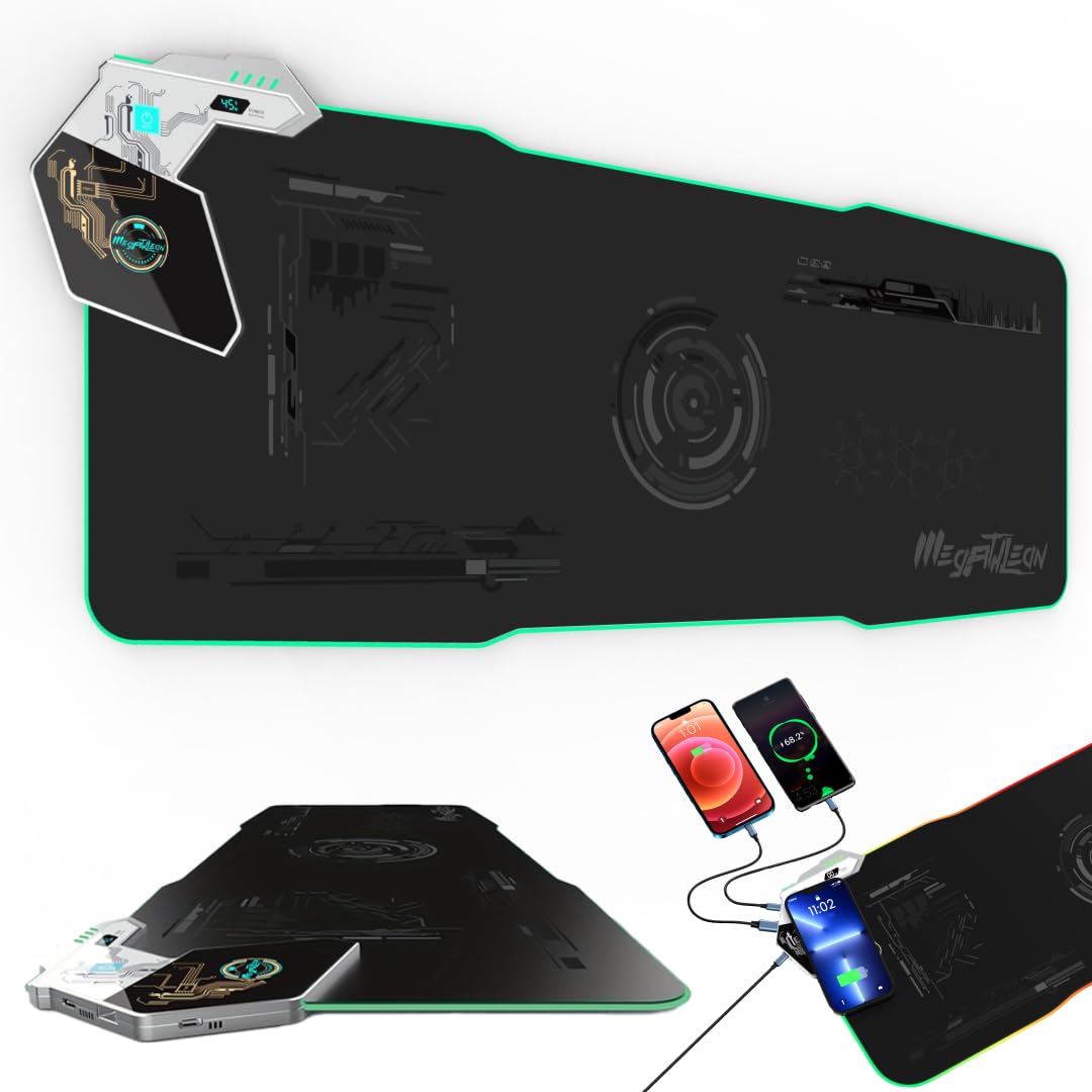 Megathlean Gaming | Wireless Charging RGB Gaming Mousepad with ...