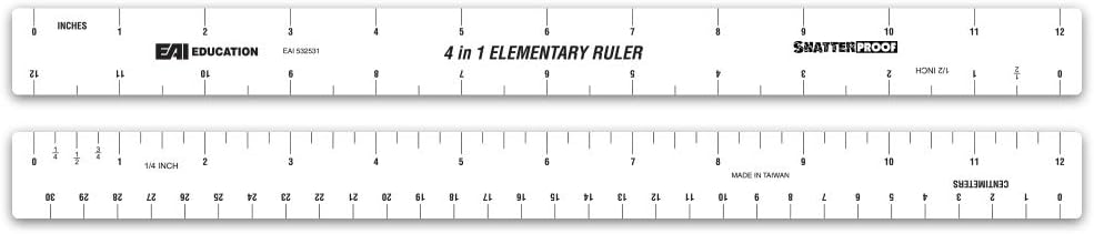 Amazon.com: EAI Education 4-in-1 Elementary Ruler - Set of 10 : Toys ...