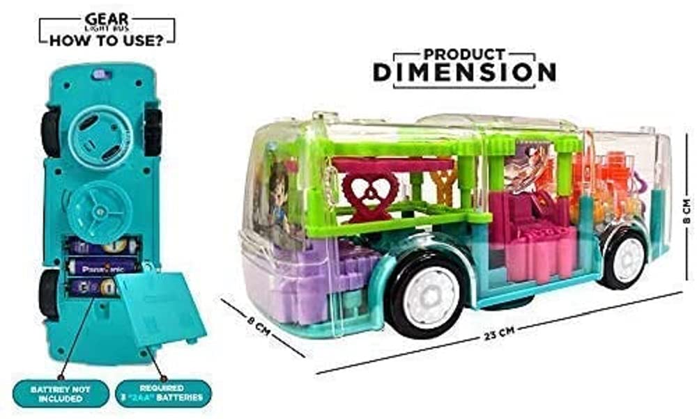 Buy Romp And Role Musical Bus Toy for Kids, 3D Bus Toy with 360 Degree ...