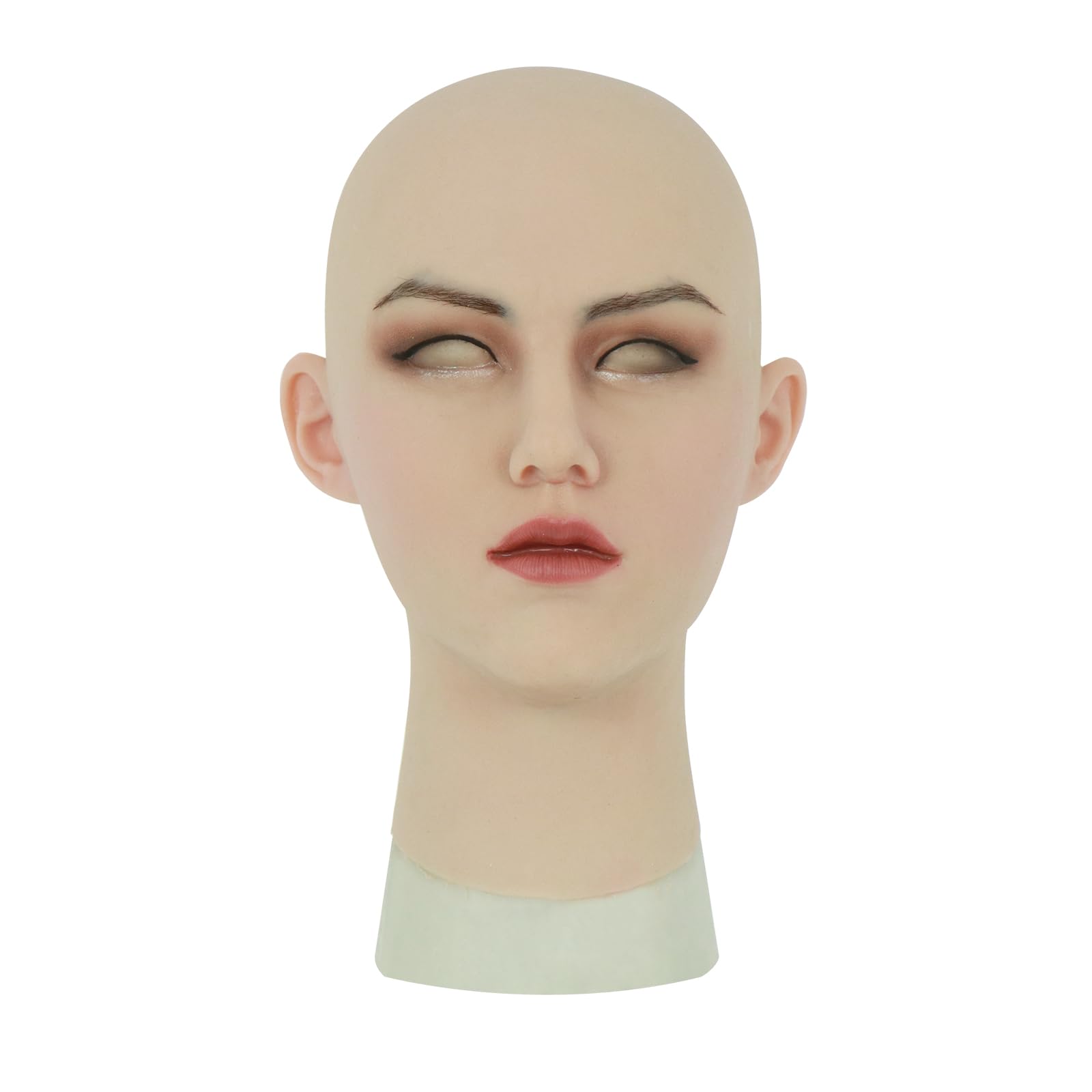 Roanyer Silicone Mask Female Face Full Head Hood Realistic Soft Fake ...