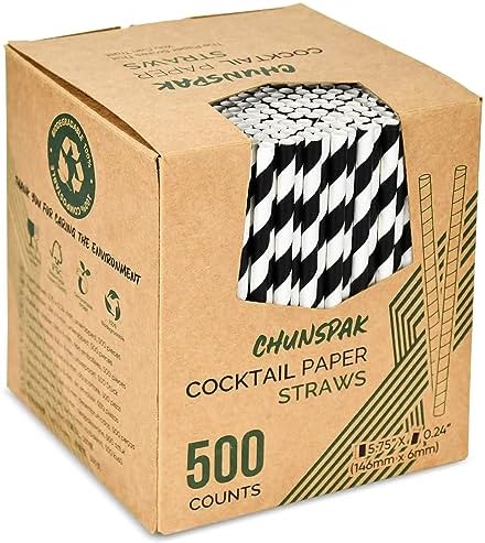 Amazon.com: Chunspak 7.75'' Disposable Paper Drinking Straws Bulk ...
