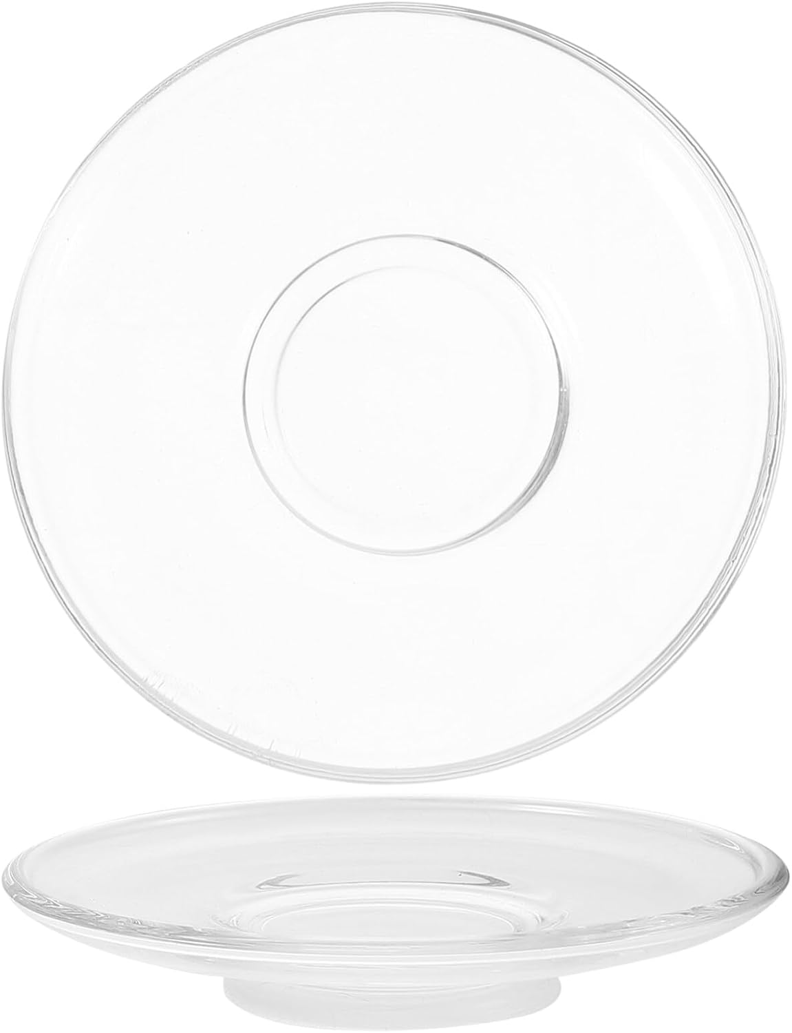 HOLIDYOYO Clear Glass Saucers, 4pcs 8.5cm Round Glass Tea Plates Coffee ...