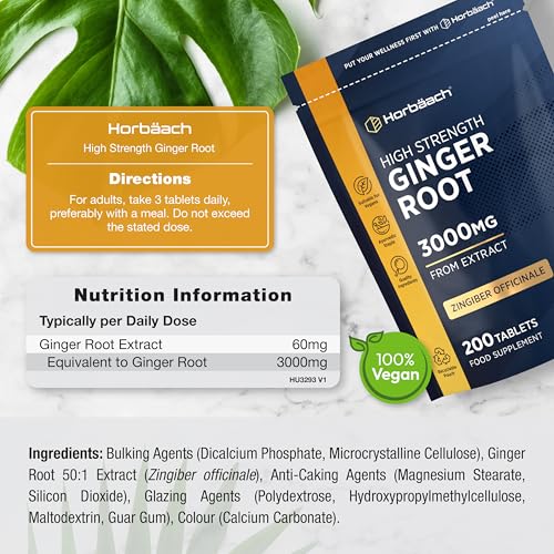 Ginger Root Tablets 3000mg | High Strength Ginger Root Extract ...