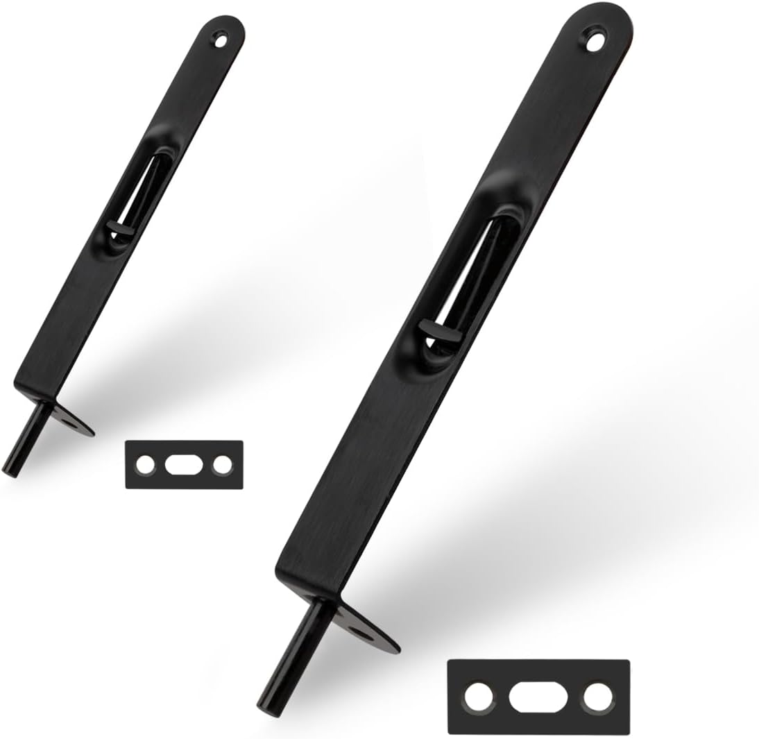 T Tulead 6-Inch Flush Bolt Latch Stainless Steel Door Flush Bolts Black ...