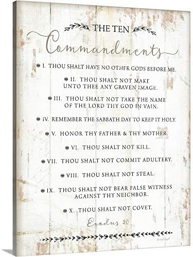 Amazon.com: CANVAS ON DEMAND The Ten Commandments Canvas Wall Art Print ...
