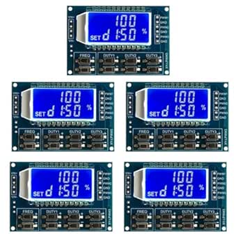 5PCS 3 Channel PWM Pulse Generator Signal Generator Module Adjustable ...