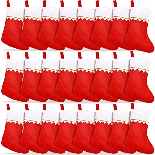 Amazon.com: 24 Pack Christmas Stockings Bulk 15 Inches Red Felt Xmas ...