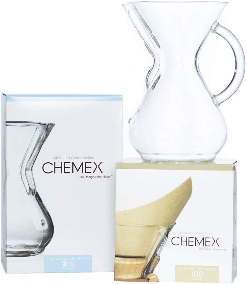 Amazon.com: Chemex Pour-Over Glass Coffeemaker - Classic Series - 6-Cup ...