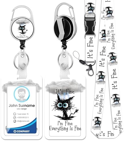 Amazon.com: HAKUNEI Grumpy Cat Id Badge Holder with Breakaway Lanyard ...