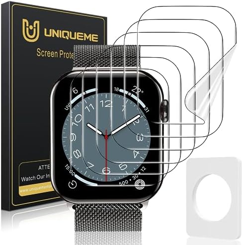 UniqueMe 6 Pack for Apple Watch 44mm Screen Protector iWatch Series 6 ...