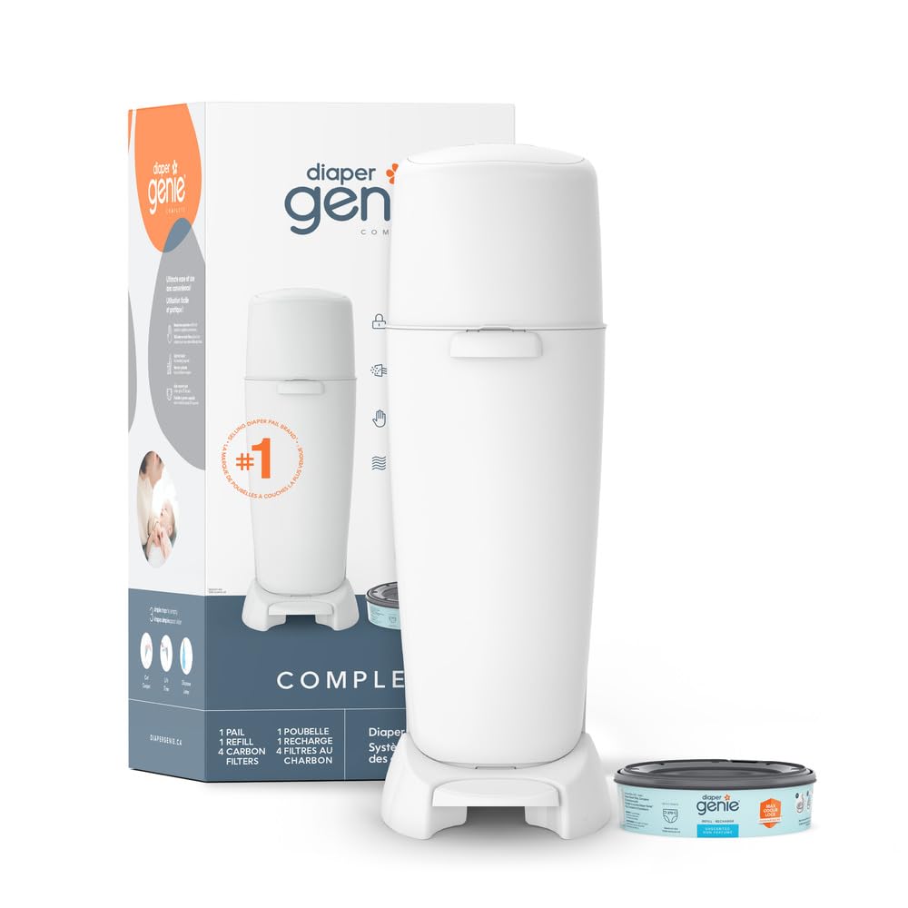 Diaper Genie Complete Diaper Pail System, White - AMAZON EXCLUSIVE ...