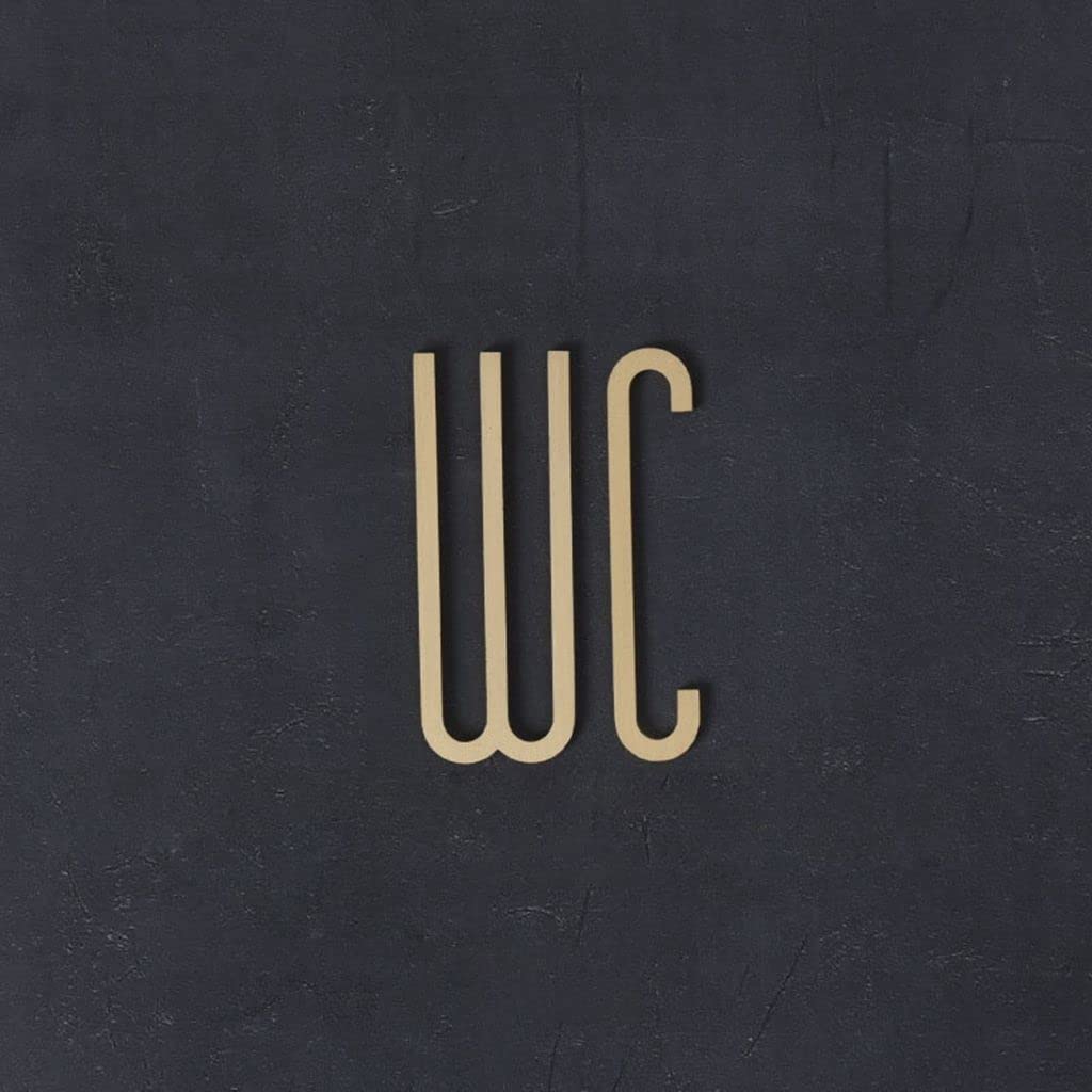 Amazon.com : Creative Brass Restroom Sign Bathroom Sign Adhesive Backed ...