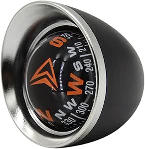 Black Adjustable Ball Night Vision Compass Boat Compass Dash Mount ...